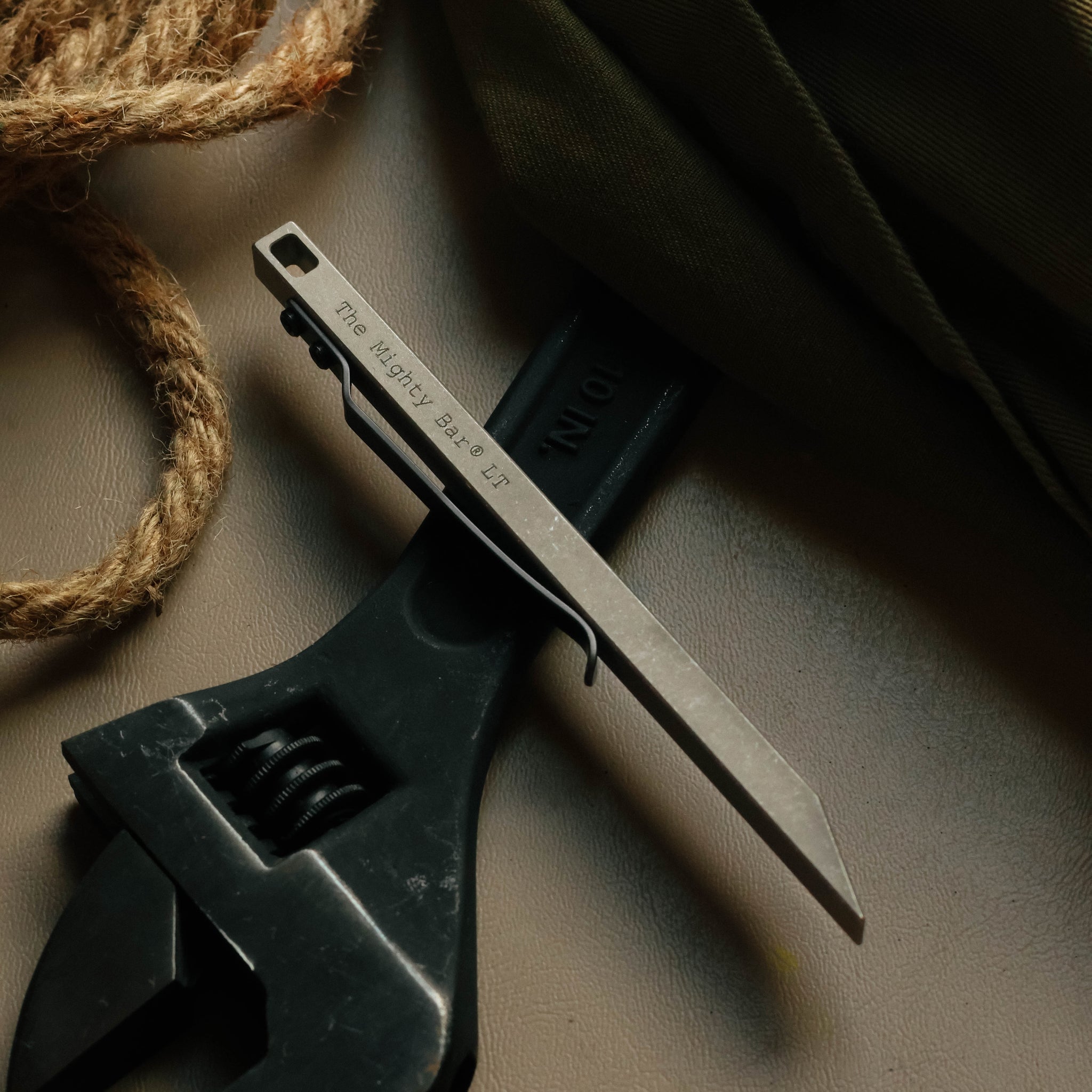 The Mighty Bar® Long Edition Pry Bar – Titanium w/ Stainless Steel ...